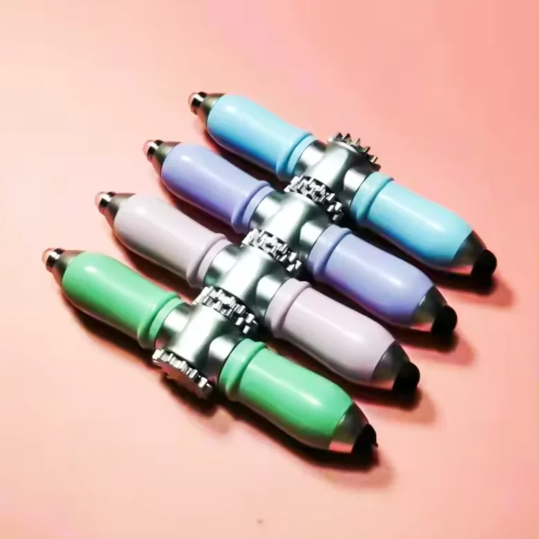 Fidget Pen Spinner Ballpoint with LED Light Multi Functional Anti ...