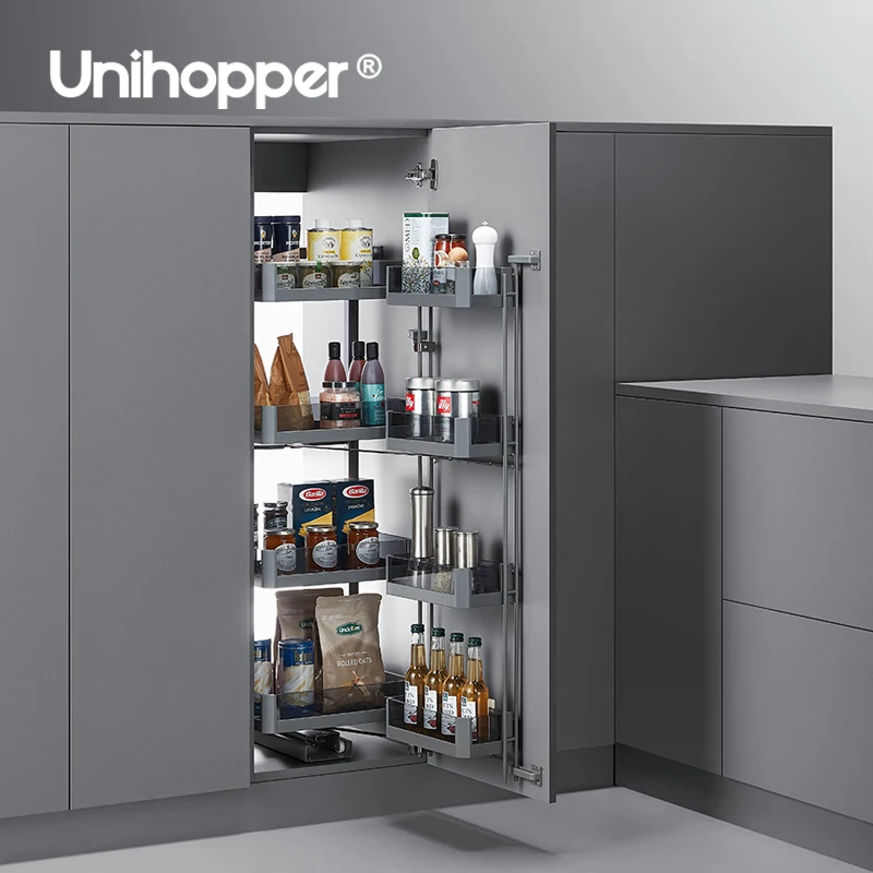 Unihopper Sliding Soft Closing Kitchen 4 Layers Glass Swivel Pull Out ...