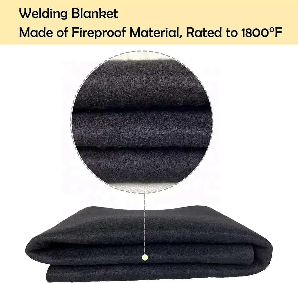 19.6x19.6in Welding Blanket Fireproof Thicken High Temp 1800F Carbon ...