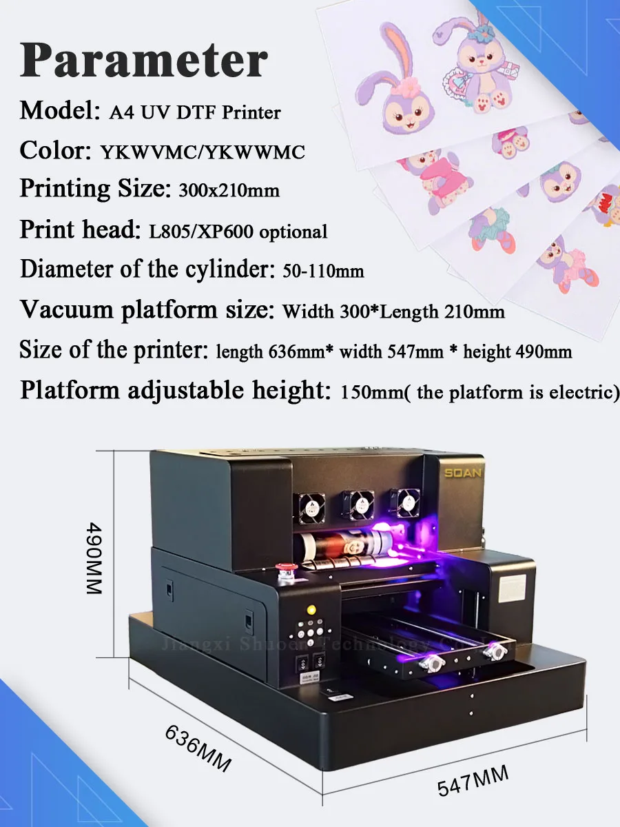 Factory Direct Sales A4 UV DTF A4 Size UV Flatbed Printer for Phone ...