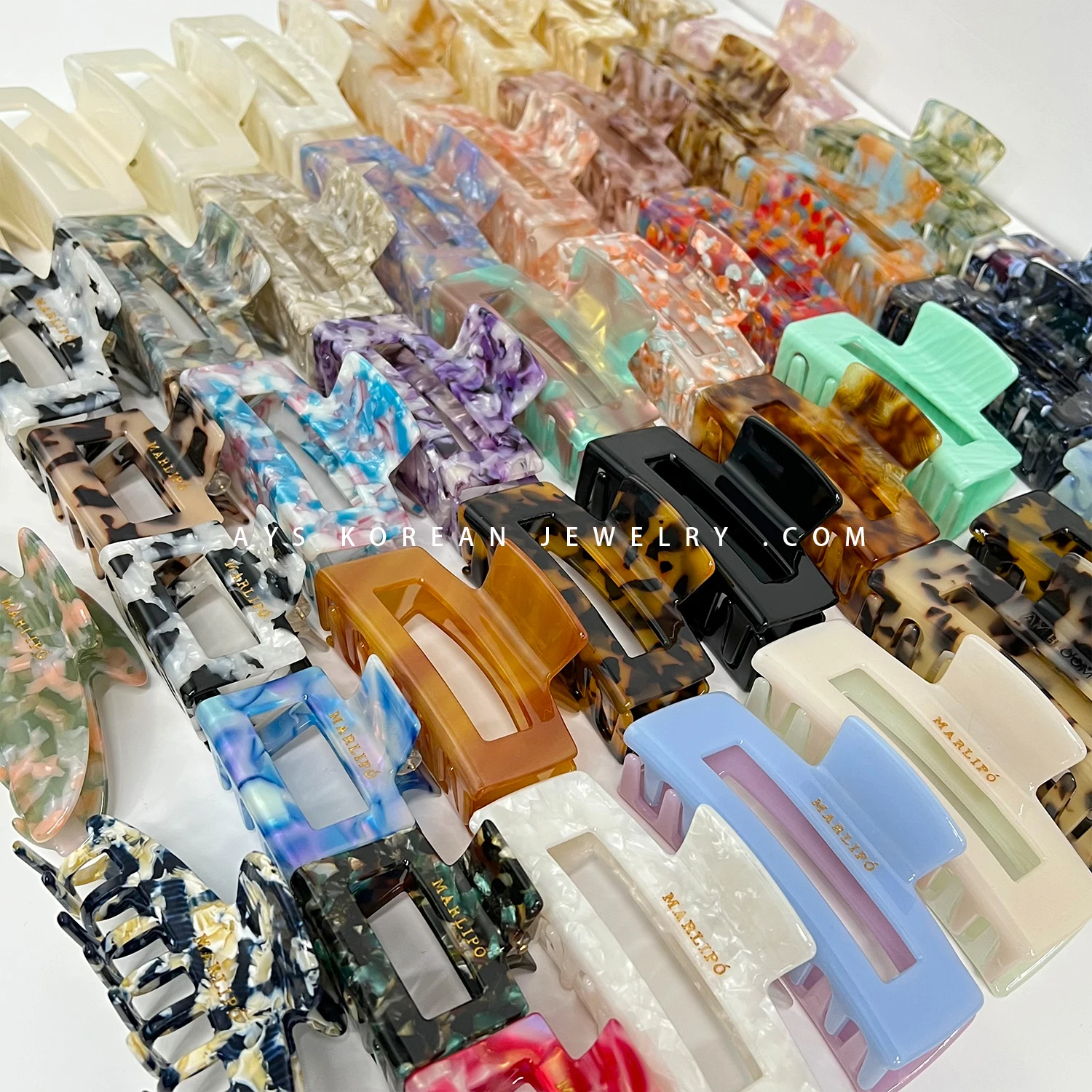 2022 Aiyisi New Color Chart Custom Logo Acetate Acrylic Hair Clip Claw ...