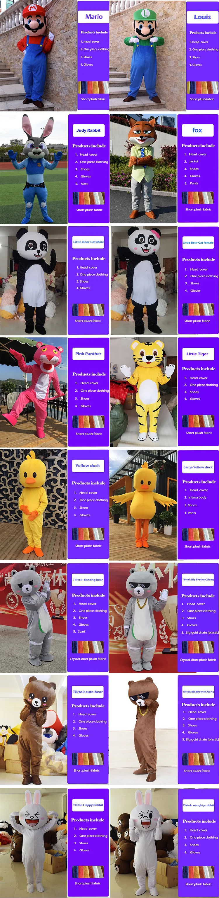 Customized Cartoon Halloween Anime Carnival Soft Plush Adult Size ...