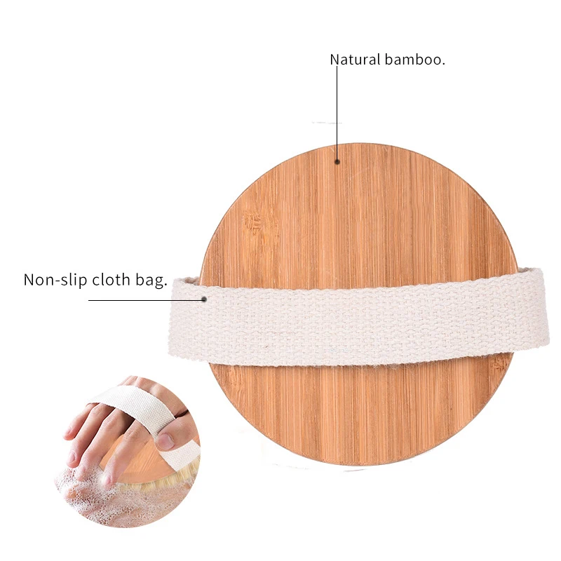 Wholesale Exfoliating Round Wood Bath Massage Bath Brush Dry Brushes ...