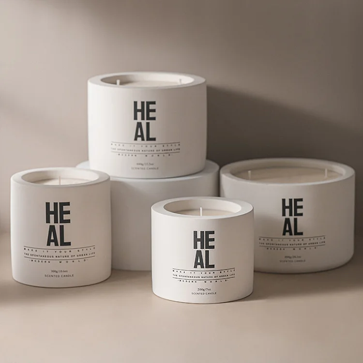 Empty Big 24 Oz Ceramic Candle Jar Nordic Handmade White Candle ...