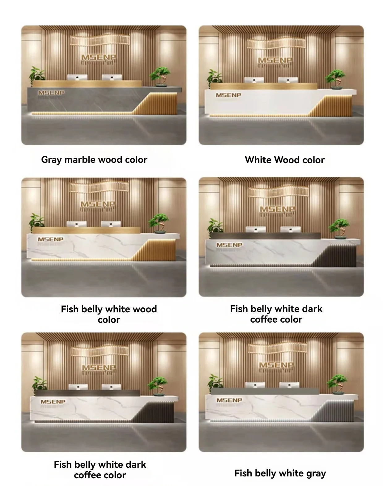 Modern Minimalist Luxury Wood Front Reception Desk Durable Baked Paint ...