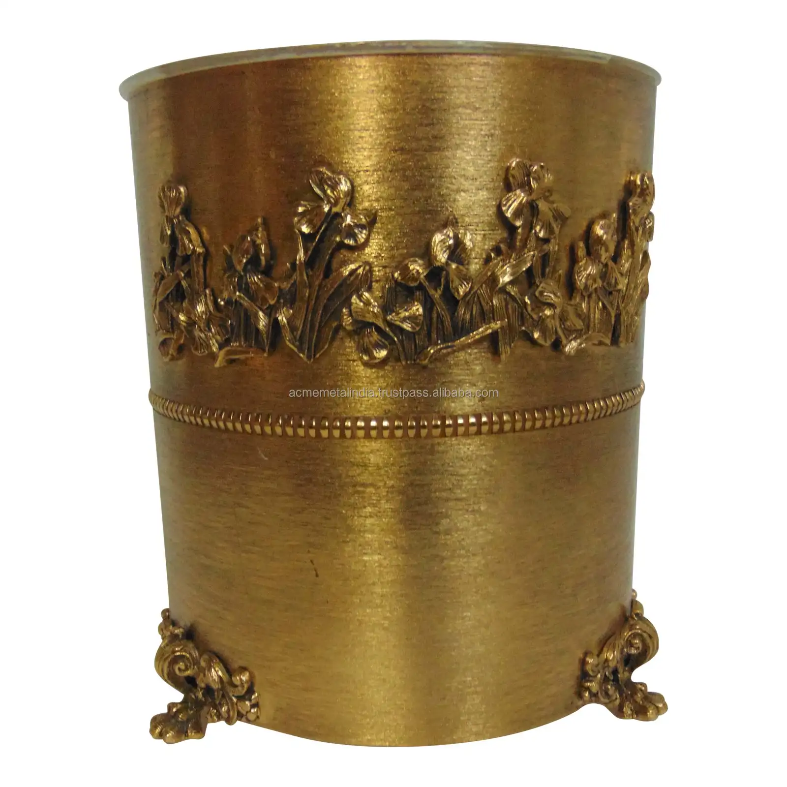 Top Quality Copper Trash Bin With Hammered Design Standing Bathroom Bin ...