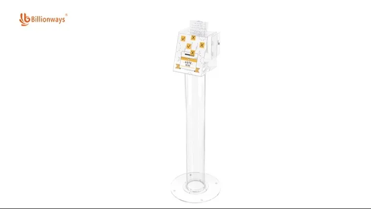 Clear Acrylic Ballot Box with Lock Clear Floor Standing donations Box ...