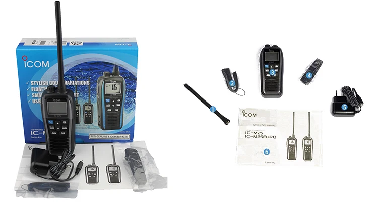 Icom M25 Two Way Radio Ic-m25 Handheld Long Range 5w 128 / 16 Channels ...