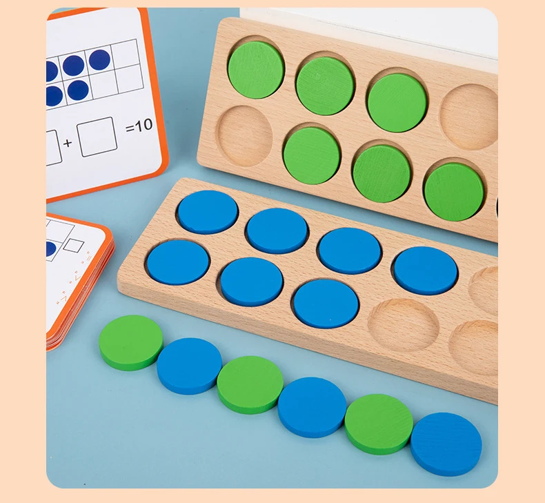 Montessori Mathematics Wooden Toy Ten Grid Array Number Addition And ...