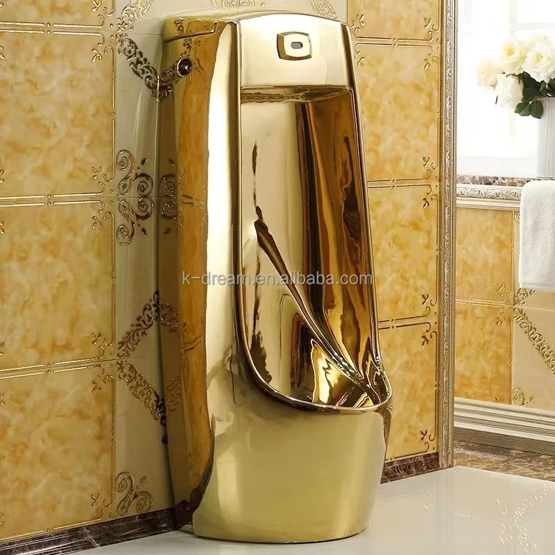 Wall-hung Golden Plated WC Men's Urine Bowl - Sensor Urinal