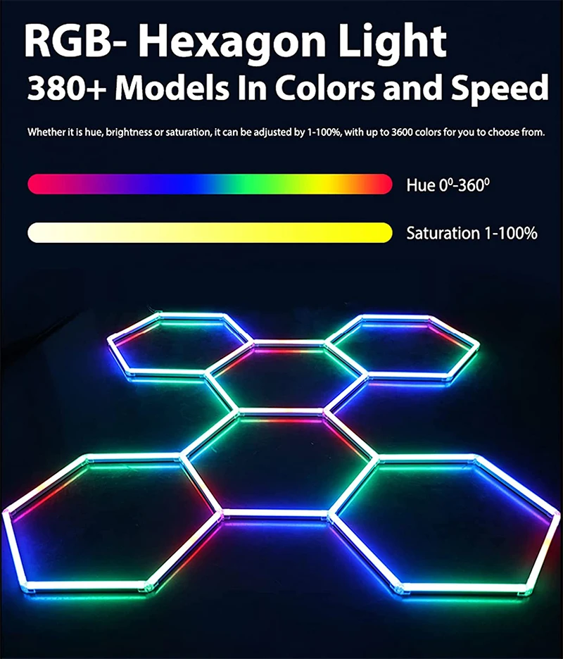 Remote Control Hexagon Lighting Rgb Led Work Light 12v Rgb Light ...