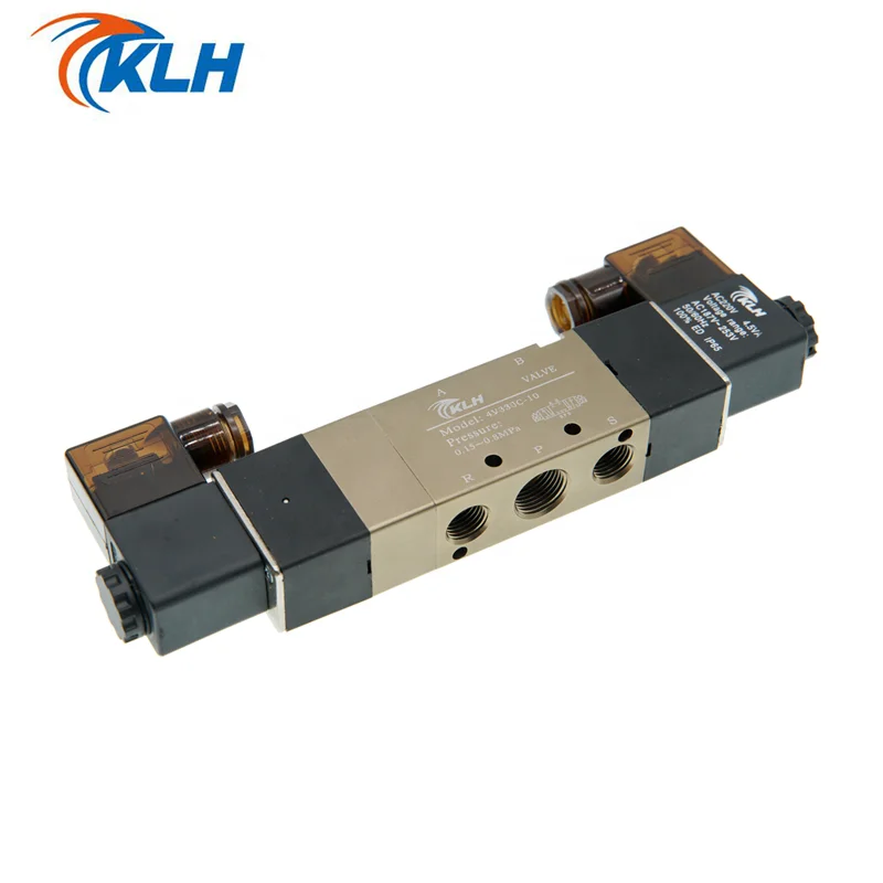 4v330c-10 Solenoid Valve 5 Port 3 Position Pneumatic Center Close Control Valve Pt3/8 Aluminum ...