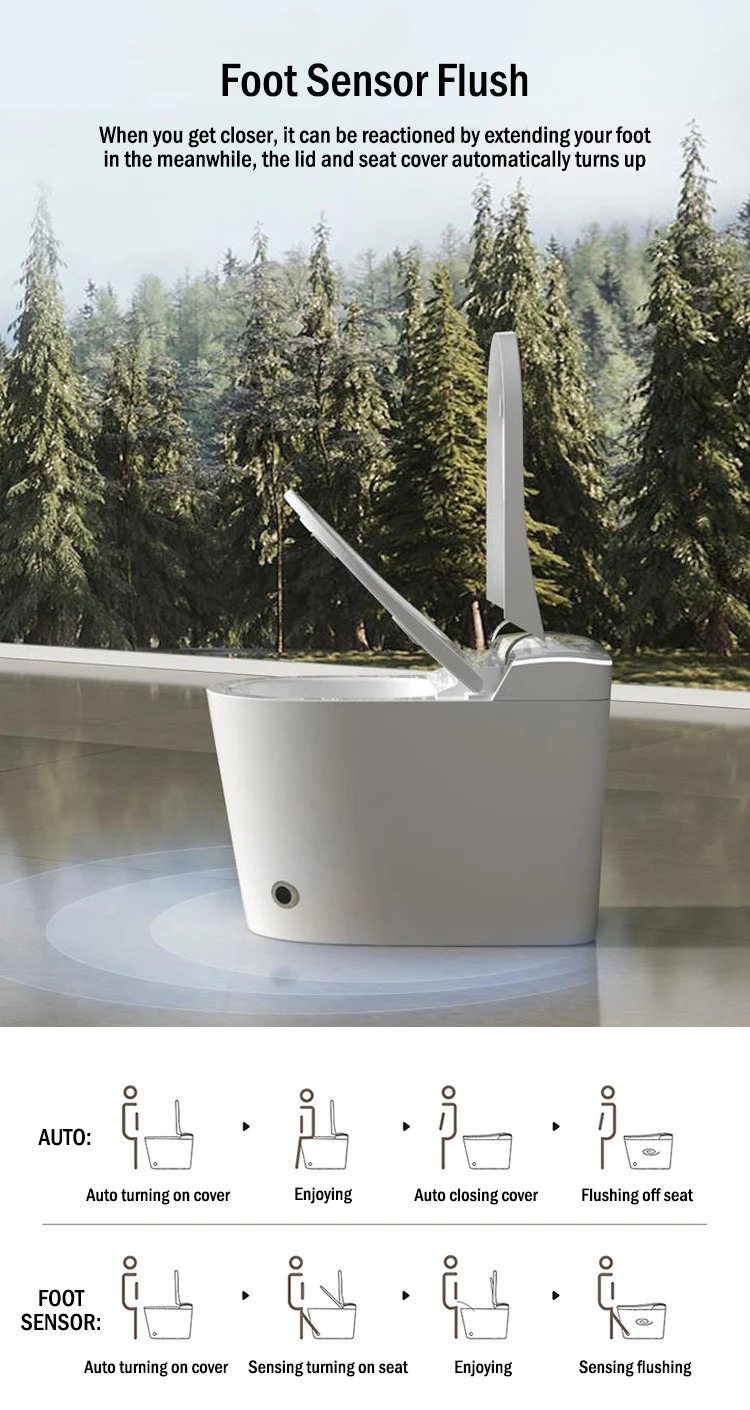 Smart Bidet Toilet - Auto Sensor Flush One Piece Smart Toliets