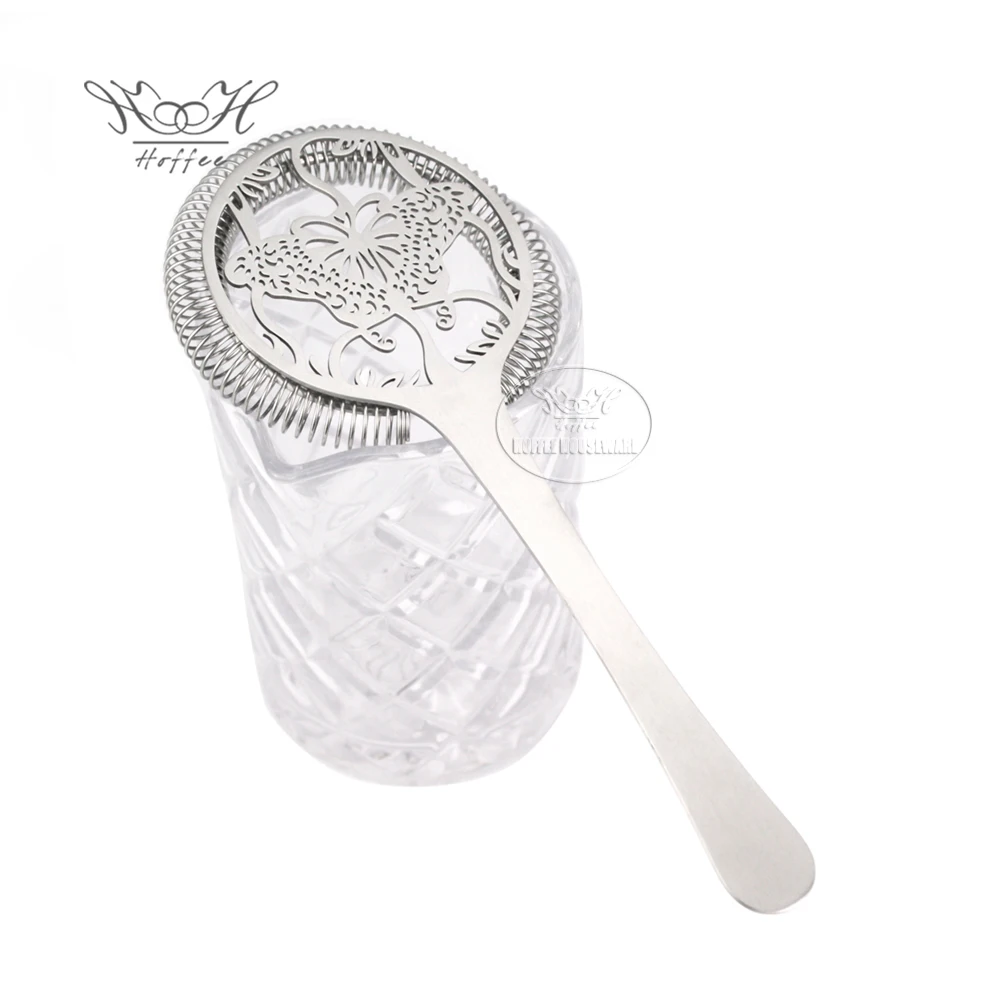 Stainless 18/8 Cocktail Strainer Butterfly Pattern Hawthorne Strainer ...