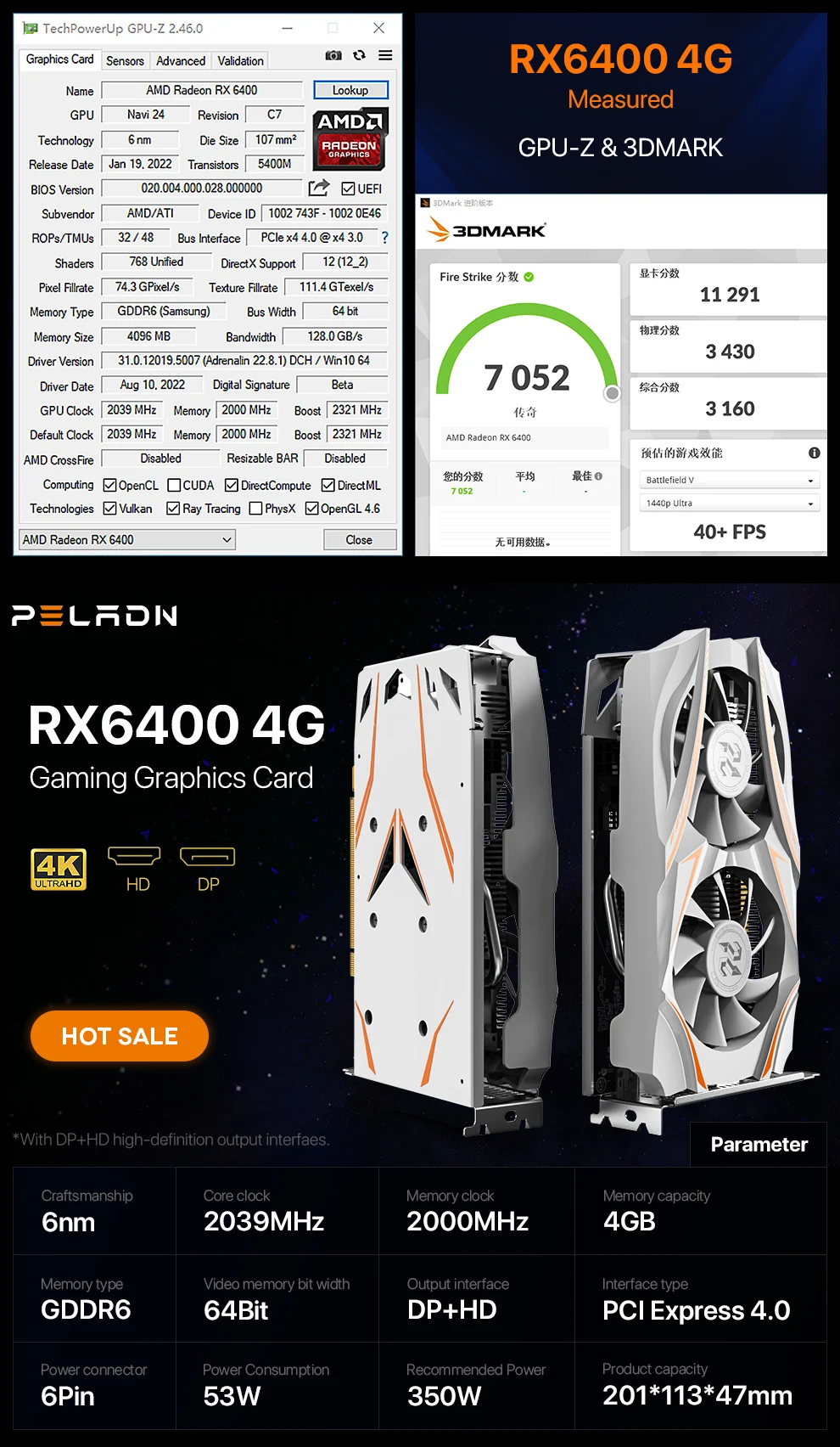 Rx6400 Display Card Rx 6400 Gpu Best Gddr6 Graphics Card For Gaming ...