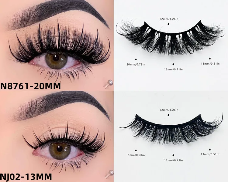 Faux Mink Spiky Wispy Lash Strips Wholesale 15Mm Wispy Hybrid Strip ...