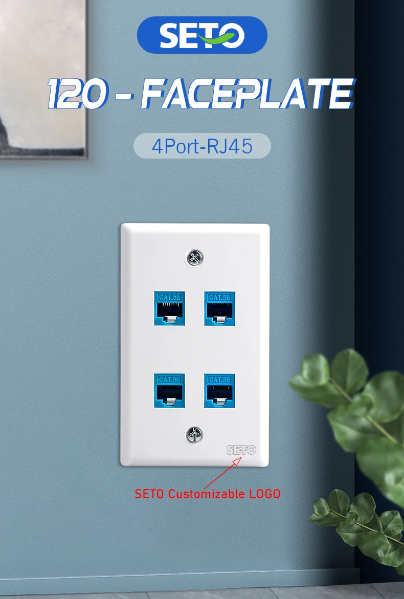 Seto American Face Plate Four-port Cat5e Rj45 Directly Inserted Into ...