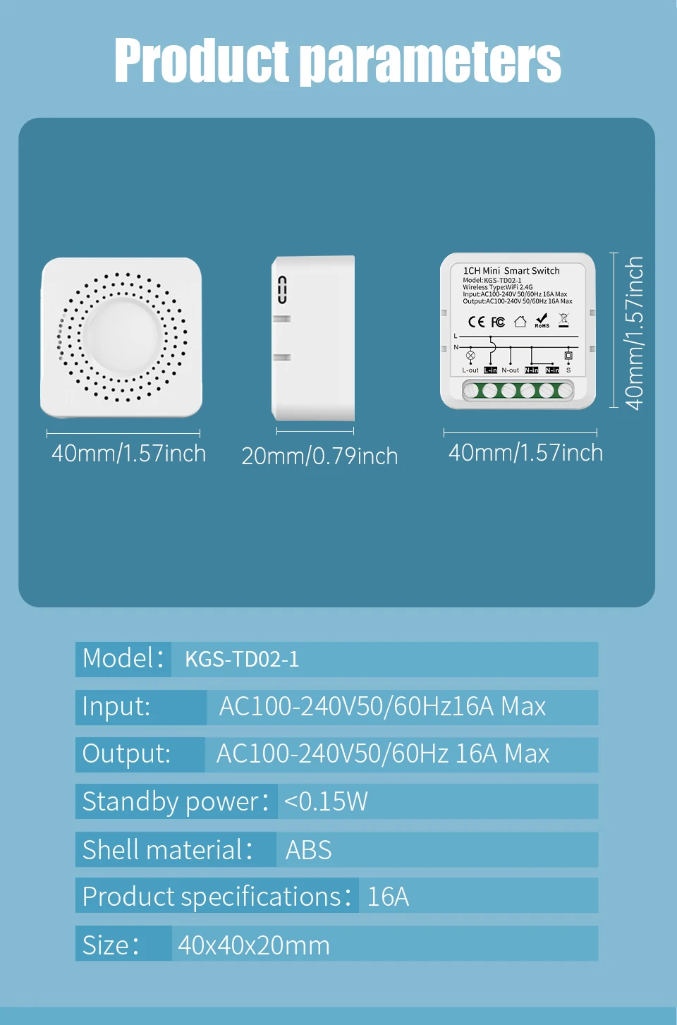 Mini Smart Switch 3 Gang Wireless Relay WIFI 110V 220V