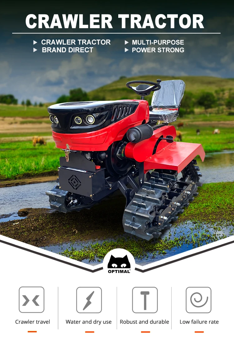 Farm Orchard Paddy Field Crawler Tractor Mini Tractor For Farming With ...