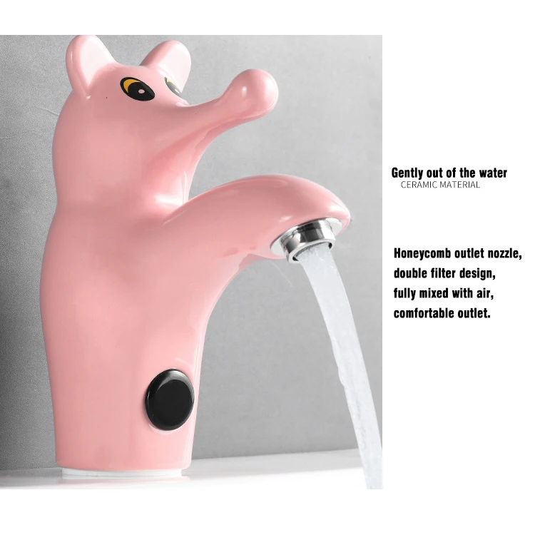 Children Ceramic Cute Cartoon Infrared Sensing Intelligent Faucet For ...