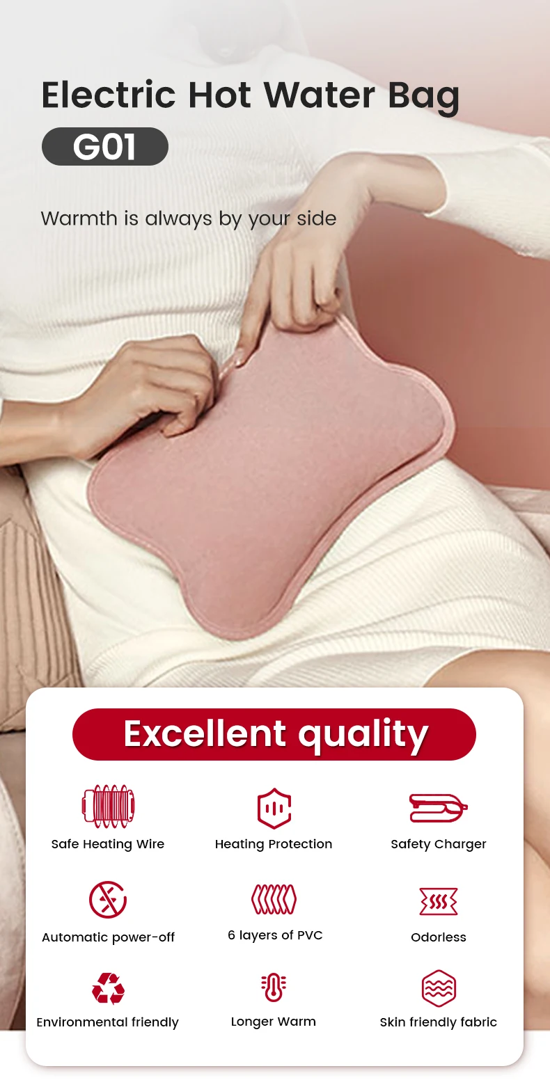 Factory Customization Charging Electric Hot Water Bag Cover Electric ...