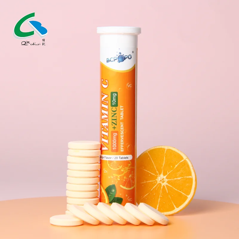 Vitamin C 1000mg Plus Zinc Effervescent Tablets - Orange & Lemon Flavor ...