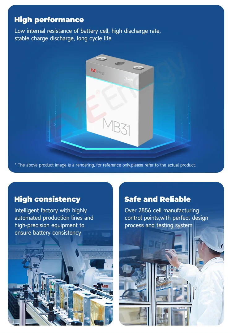 EVE MB31 314ah 3.2V Lifepo4 Battery - 8000 Cycles Durability