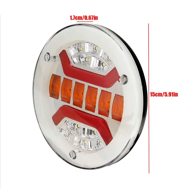 6inch Round Led Truck Tail Light 24v Led Turn Signal Brake Reverse ...