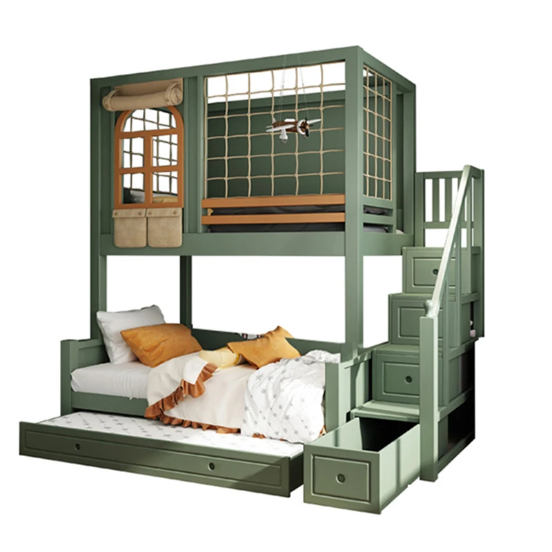 Modern Luxury Kids Bedroom Furniture Multifunctional Wood Loft Bed Bunk ...