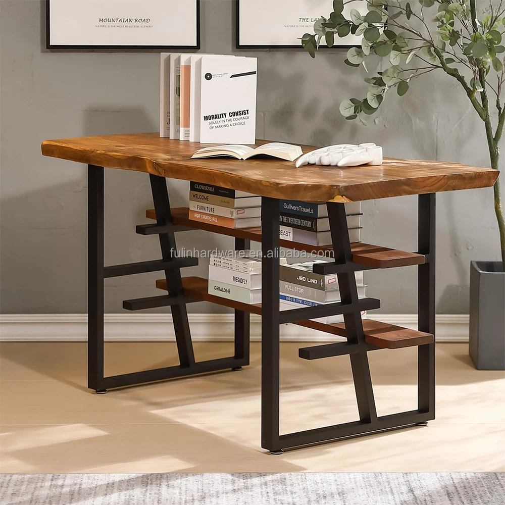 3 Tier Desk Legs Heavy Duty Black Metal Table Legs Home Office Computer ...