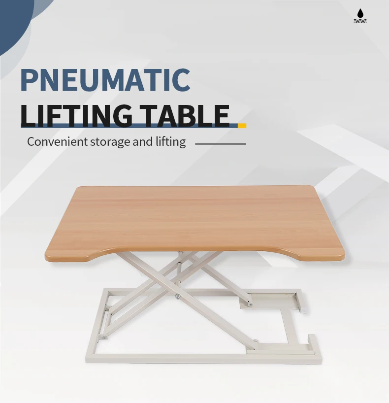 Foldable Laptop Computer Desk Pneumatic Office Lifting Table Stand Up ...