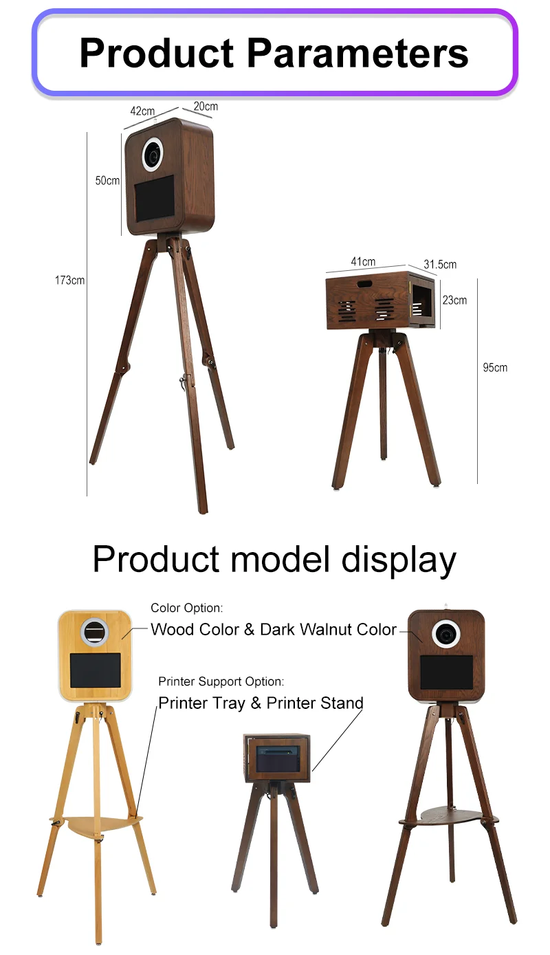 Vintage Red Oak Wood Photobooth Machine for Events