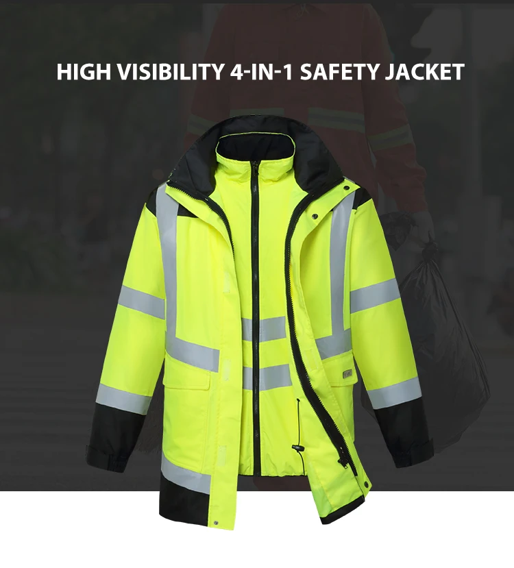 China High Visibility 4-in-1 Safety Jacket Manufacturers & Suppliers ...