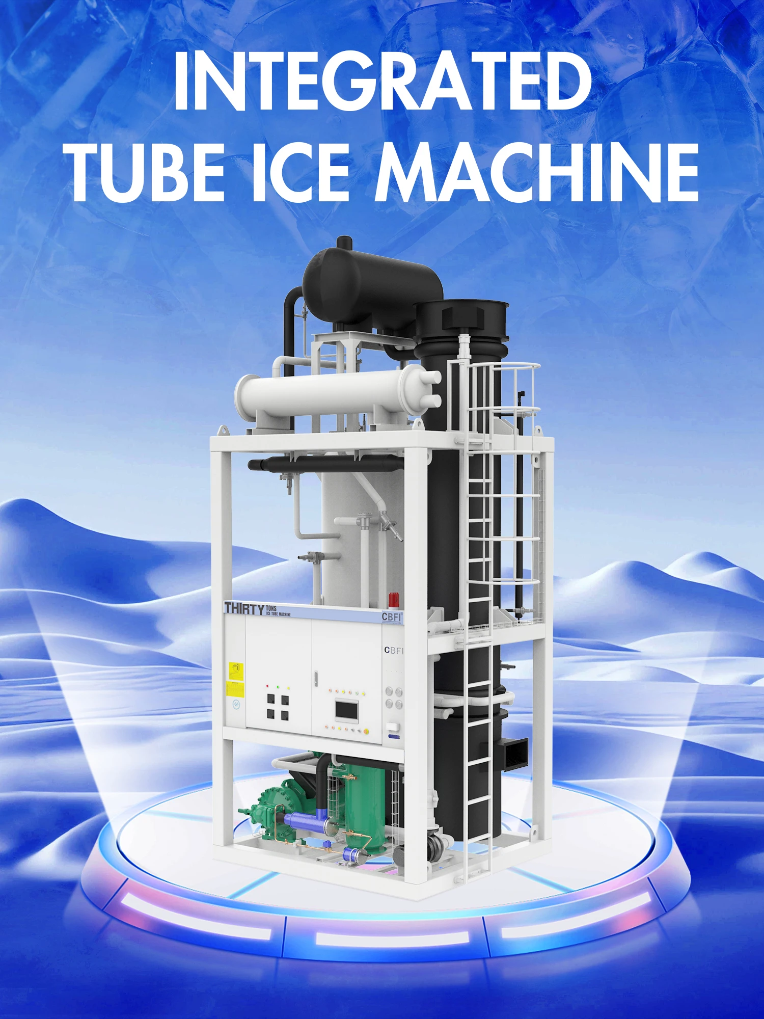 20ton/day Transparent Ice Tube Maker Machine Indonesia - Buy 20 Ton ...