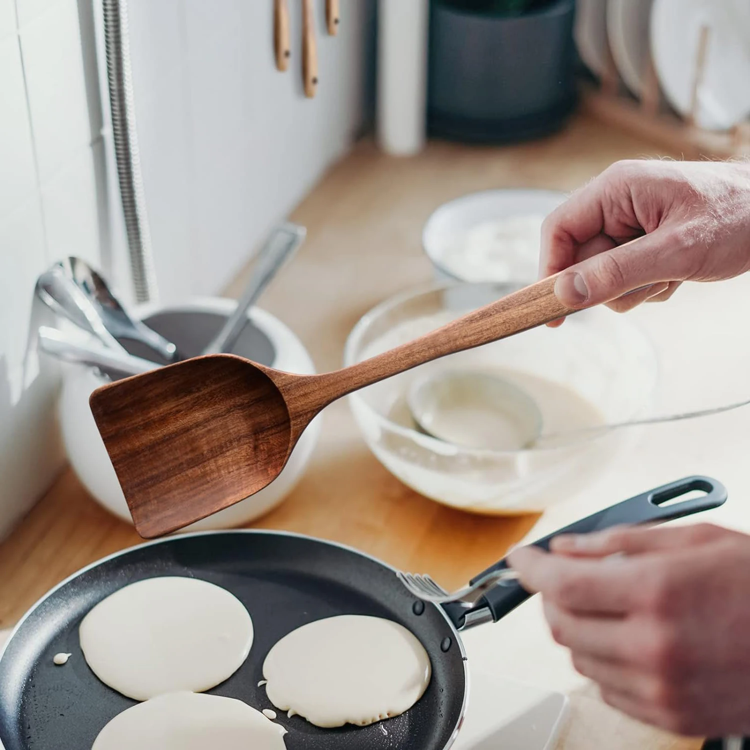 Alibaba.com: 12 Pack Wooden Utensils for Cooking, Natural Wood Kitchen ...