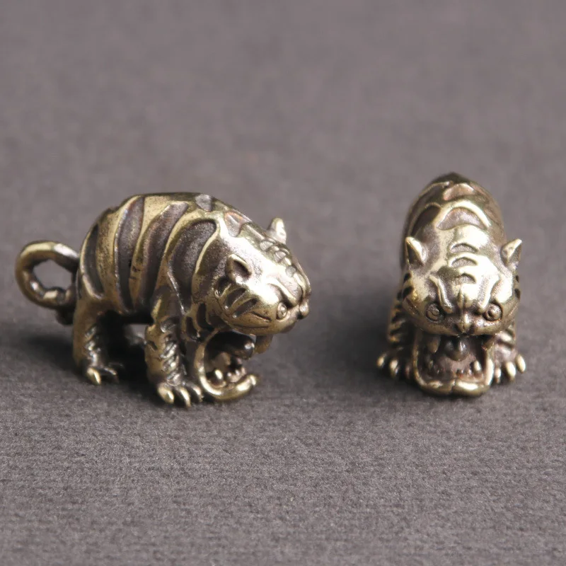Brass Do Old Graw Tiger Key Chain Pendant Creative Q Version 12 Zodiac ...