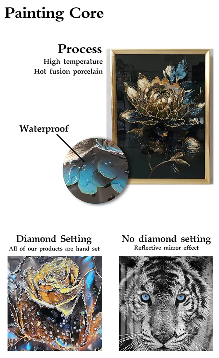 Abstract Modern Golden Money Tree Landscape 3D Diamonds Crystal ...