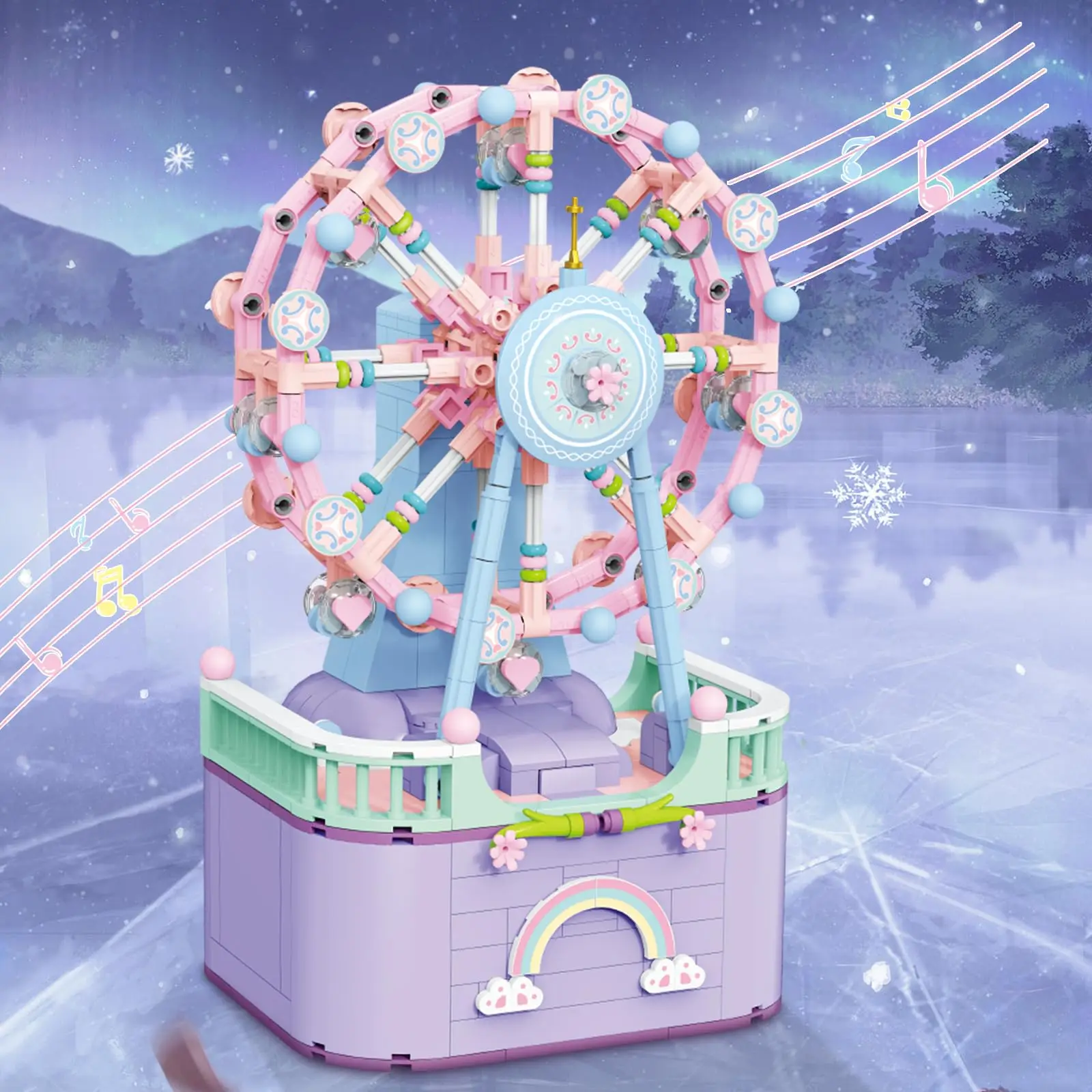 New Product Ideas 2023 Merry Go Round Ferris Wheel Music Box Assembled ...
