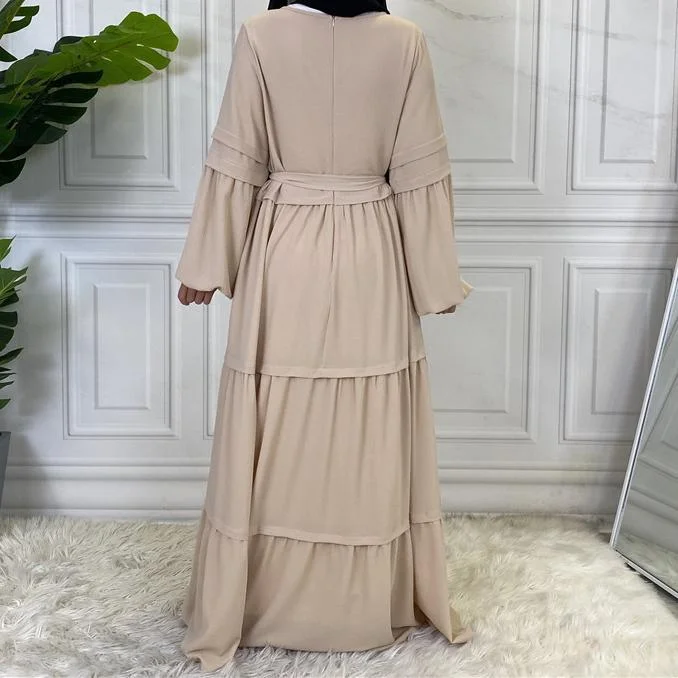 Popular Women Modest Abaya Muslim Dresses Turkish Cuffed Sleeve Dubai ...