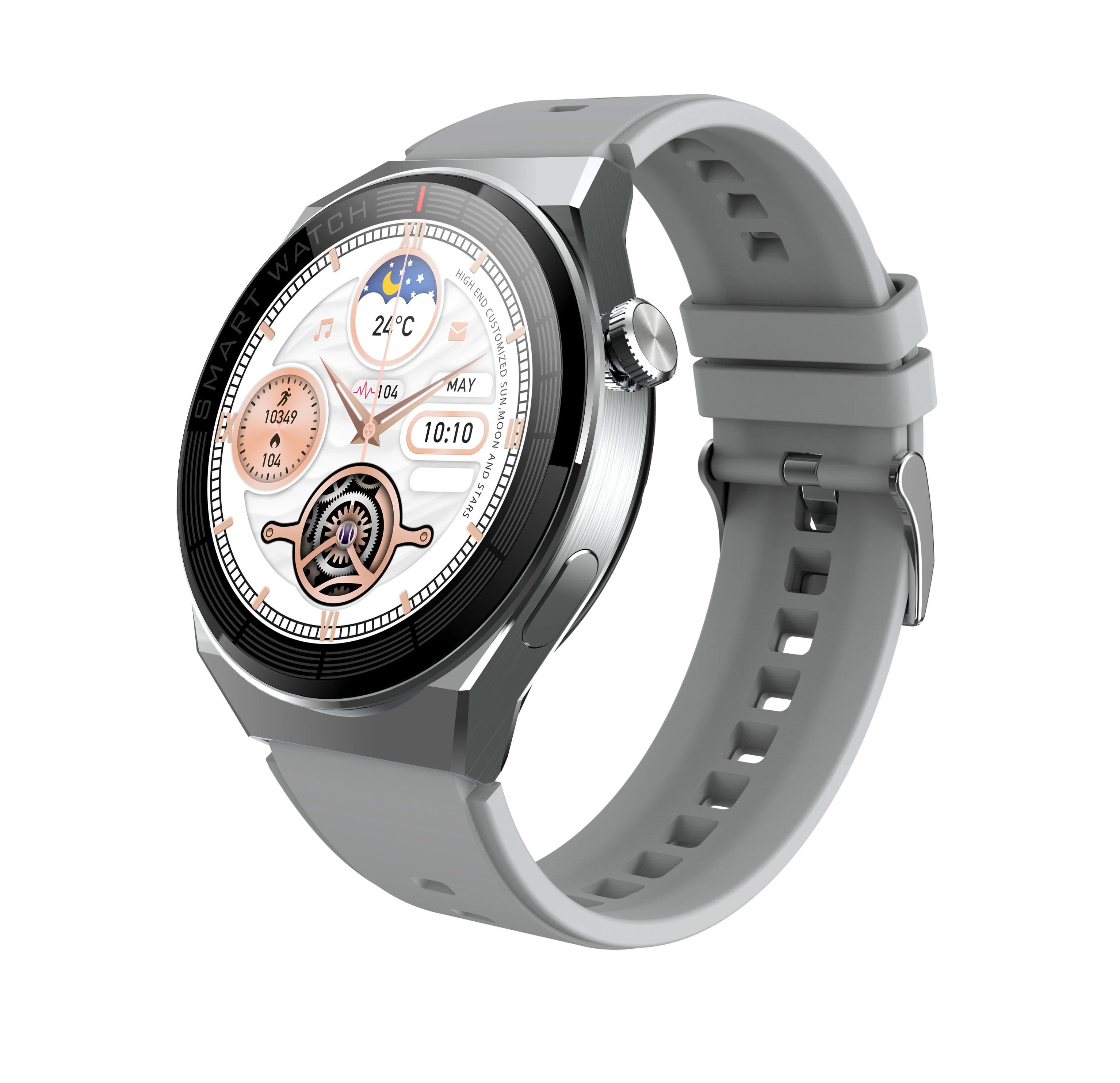 2023 New Gw69 Plus Smartwatch Body Temperature Thermometer Round Screen ...