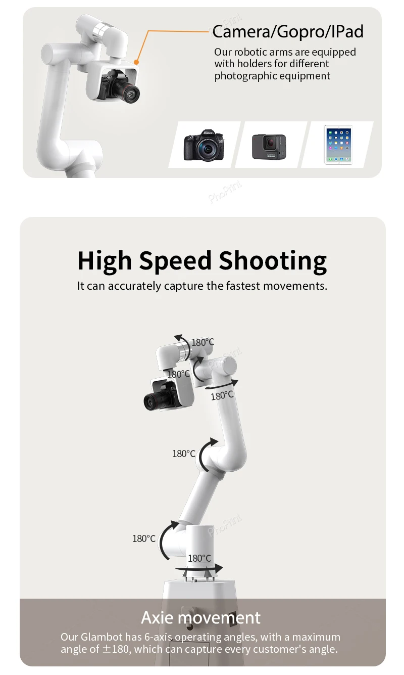 Newest Photo Camera Cobot Robot Arm 6 Axis Collaborative Glambot Photo ...