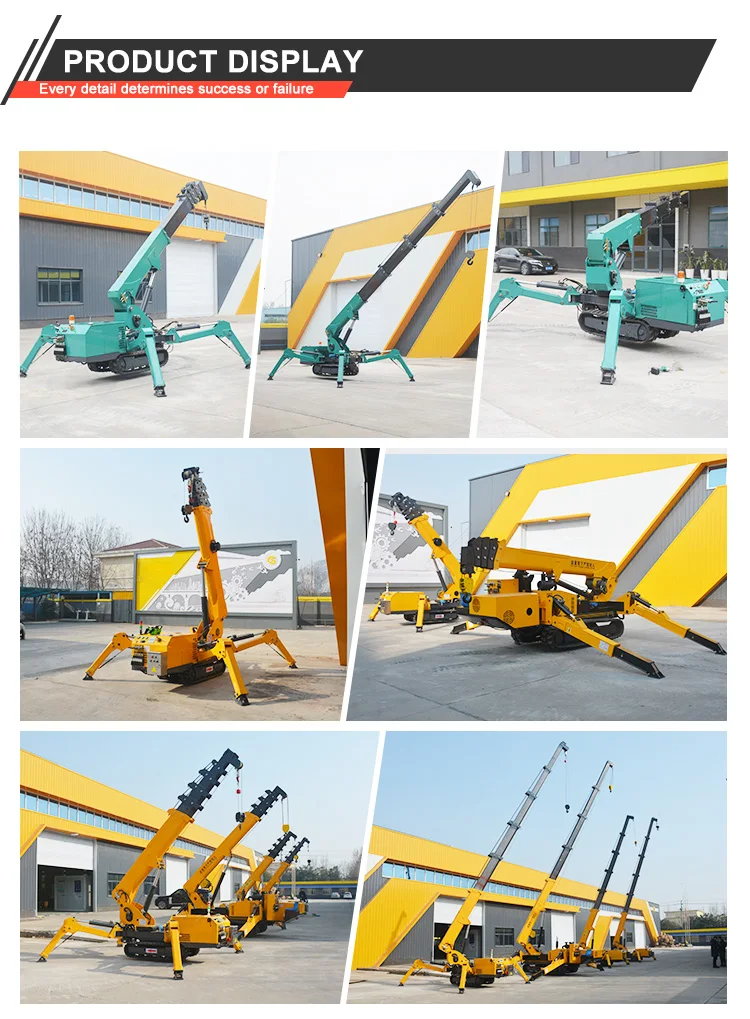 3 Ton Diesel Engine Hydraulic Spider Crawler Crane with Telescopic Boom ...