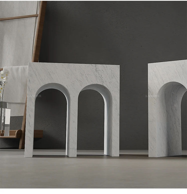 Modern Cararra White Bedroom Side Table Marble Custom Design Sofa Cubic ...