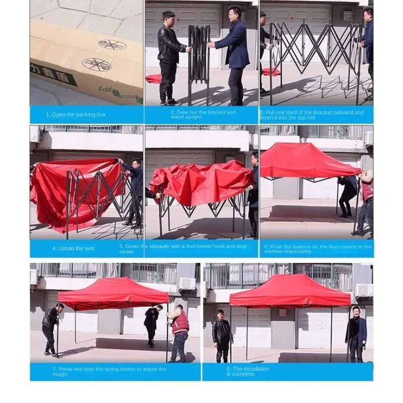 2x3,3x4,3x4.5,3x6 Outdoor Fully Automatic Folding Iron Tent With High ...