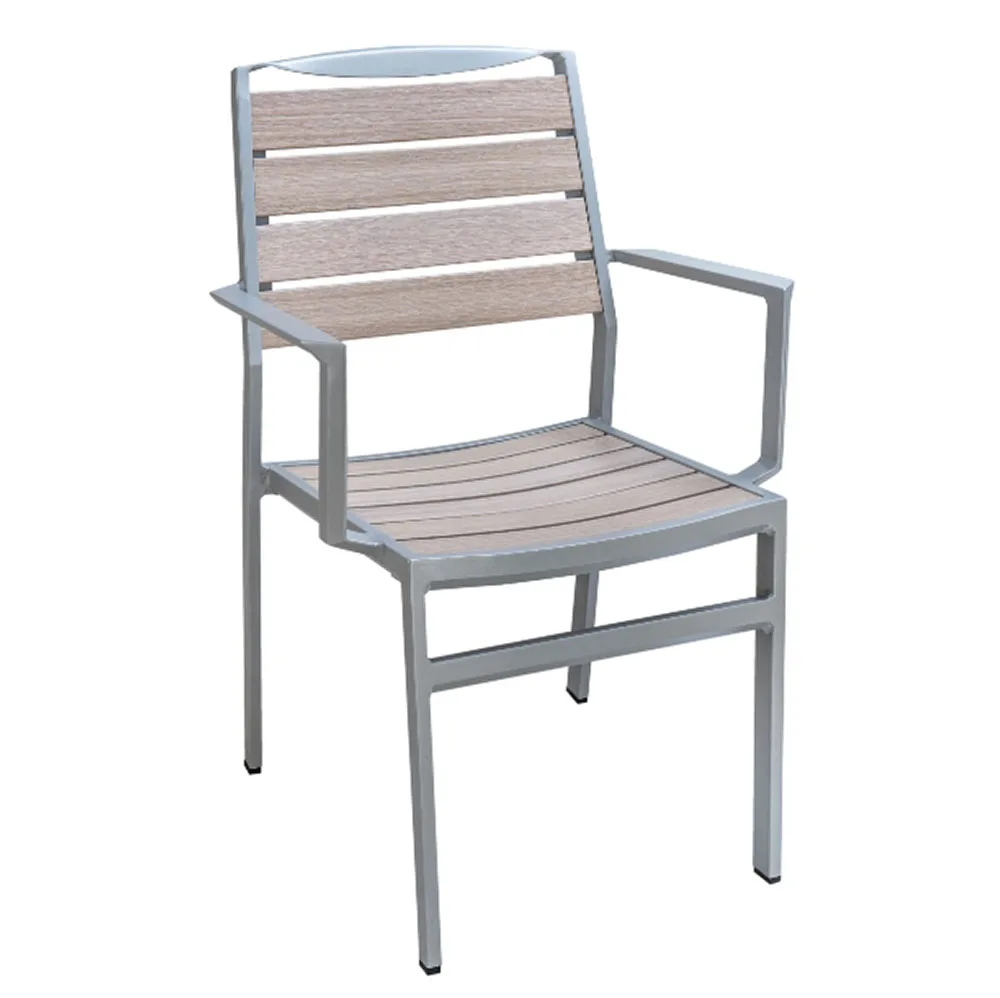 Stackable Teak Plastic Wood Chairs for Outdoor & Indoor