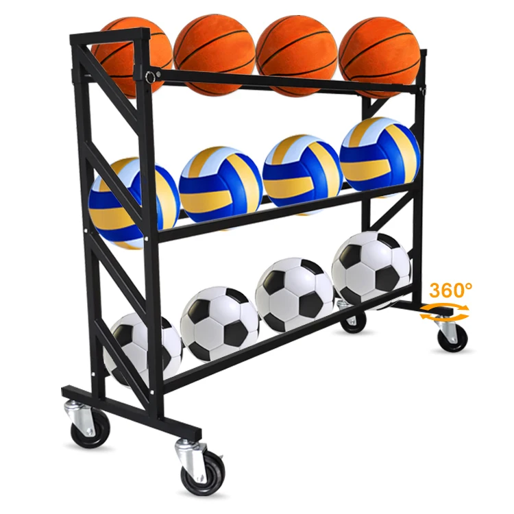 Jh-mech Soccer Ball Display Stand Factory Direct Gymnasium Steel Pulley ...