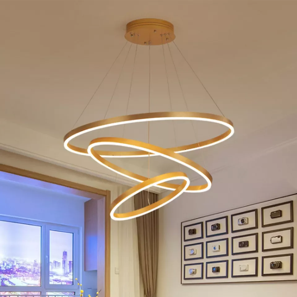 Luxury Acrylic Ceiling Ring Lamp Chandelier LED Circle Pendant Light