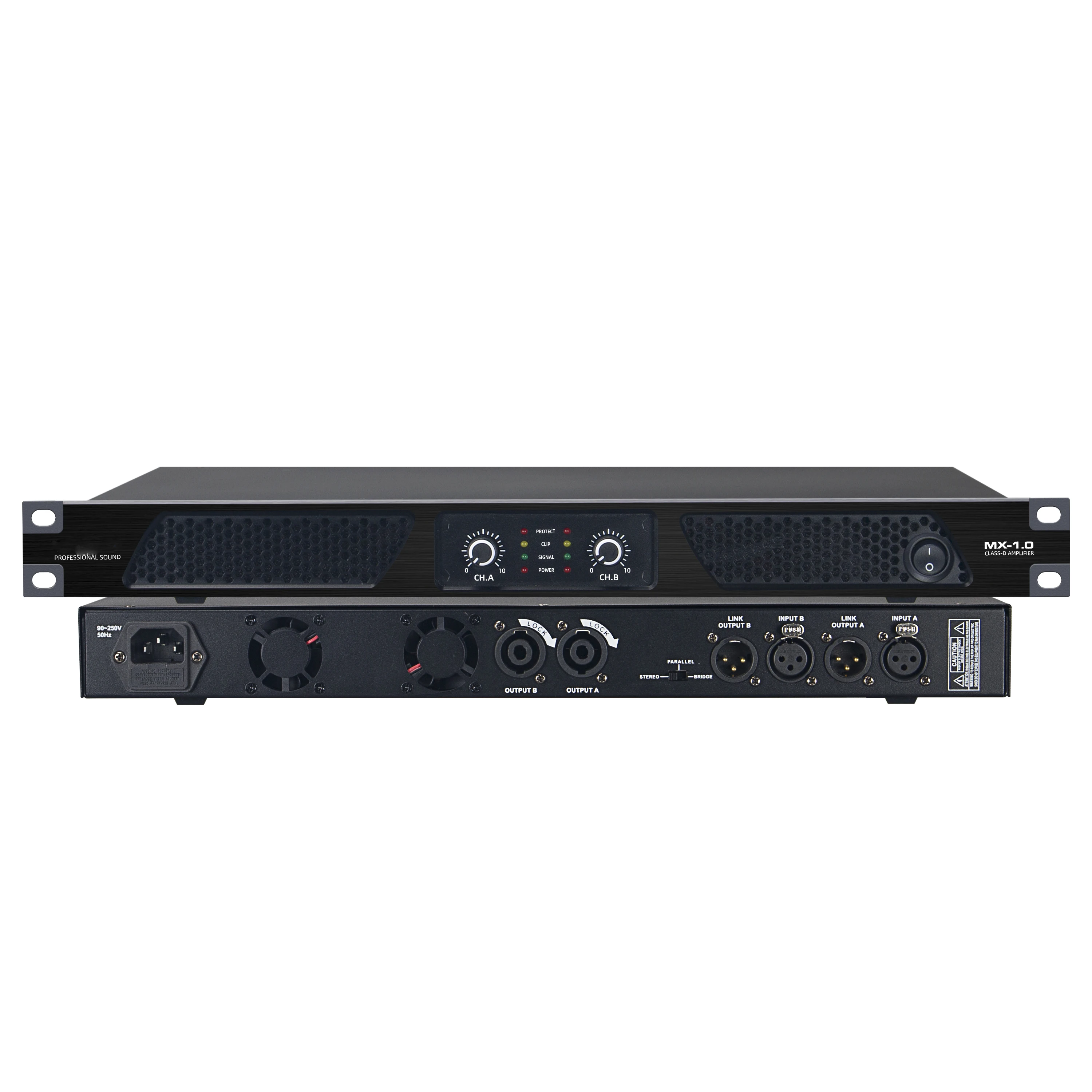 1U 500W 2 Channel Professional Digital Power Amplifier for Stage ...