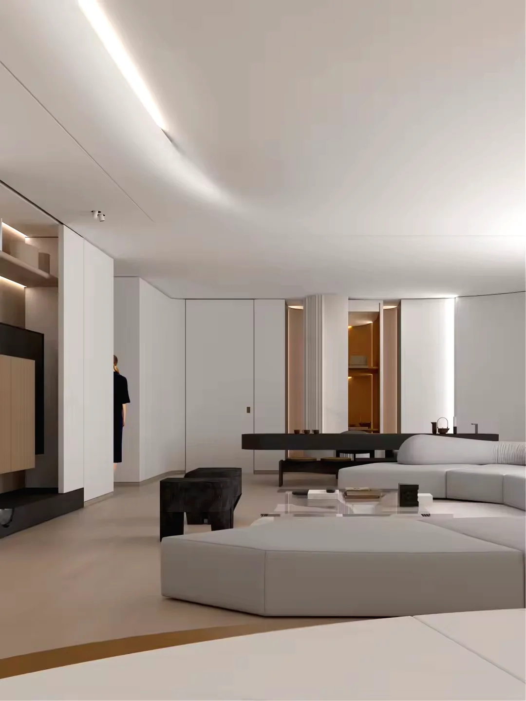 Sanhai Minimalist Interior Design 3d Rendering Cad Construction Drawing ...