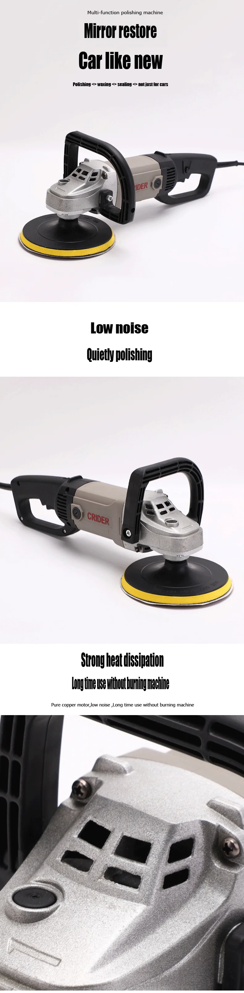 180mm 1200w Car Polishing Machines Electric Car Polisher For Car ...
